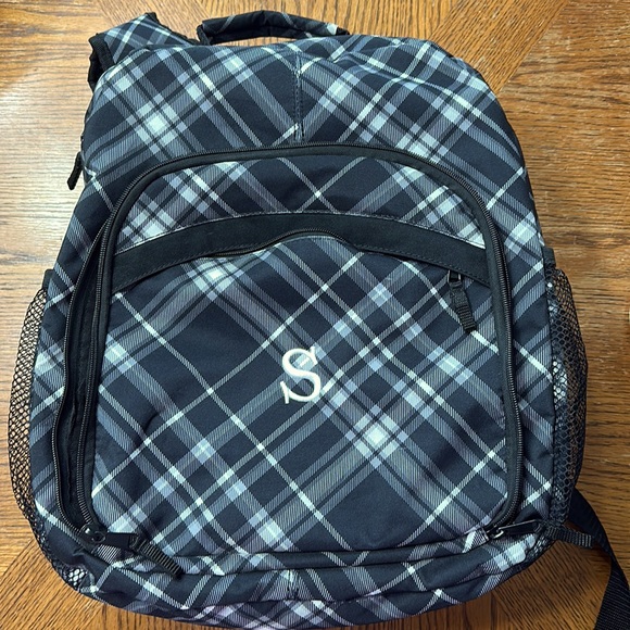 thirty-one | Bags | Thirty One Like New Large Black White Plaid 6x14x6 ...